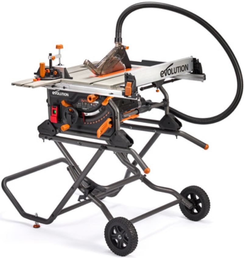 EVOLUTION POWER TOOLS - R255TBLX + PORTABLE TABLE SAW WITH DUST ...